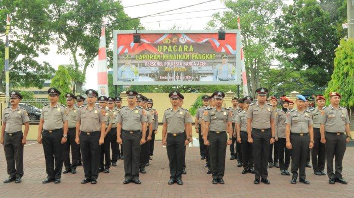 38 Bintara Polri di Polresta Banda Aceh Naik Pangkat, 14 di Antaranya ...