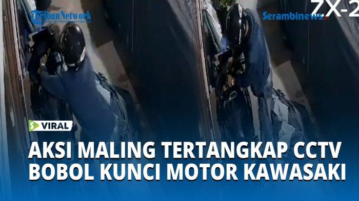 VIDEO Aksi Maling Terekam CCTV Kesulitan Bobol Kunci Motor Kawasaki ZX ...