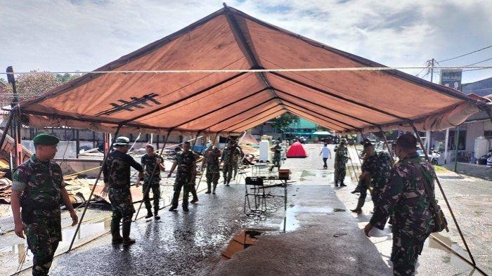 Wujud Kepedulian TNI, Kodim Simeulue Dirikan Tenda Darurat Untuk Korban Kebakaran - Serambinews.com