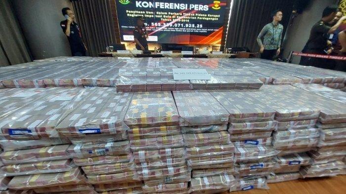 Tumpukan Uang 565 Miliar yang Disita Kejagung dari Kasus Korupsi Impor Gula Tom Lembong ...
