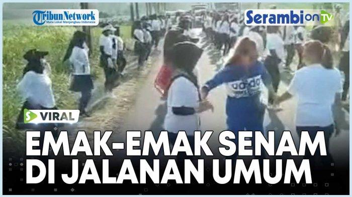 VIDEO VIRAL Aksi Emak-emak Senam di Jalan Umum Hingga Bikin Kemacetan Panjang - Serambinews.com