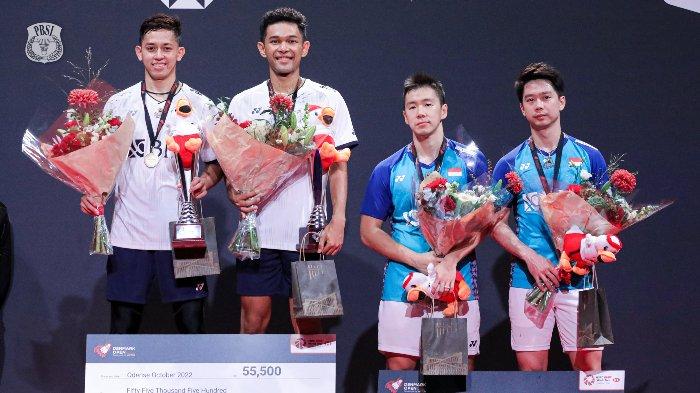 VIRAL! Ekspresi Marcus/Kevin dan Fajar/Rian Jadi Sorotan di Podium Juara Denmark Open 2022 ...
