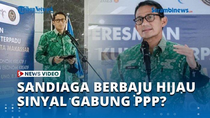 VIDEO - Kenakan Kemeja Hijau saat di Makassar, Sinyal Sandiaga Uno Gabung PPP? - Serambinews.com
