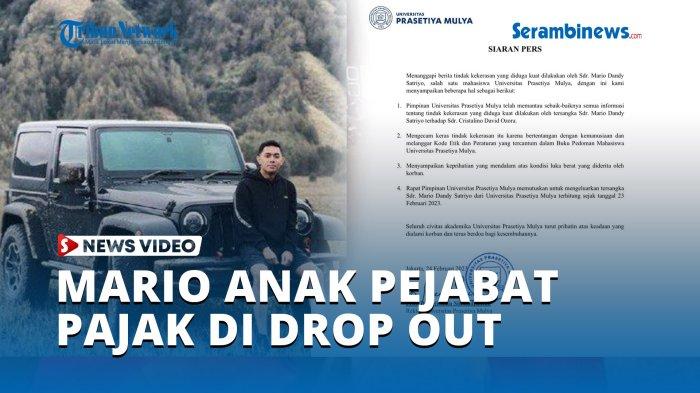 VIDEO Mario Anak Pejabat Pajak di Drop Out dari Kampusnya - Serambinews.com