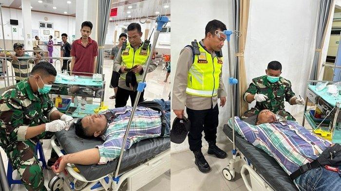 Linmas Bacok Ketua KPPS di Palembang, Pelaku Emosi Korban Tak Beri Pinjam Uang - Serambinews.com