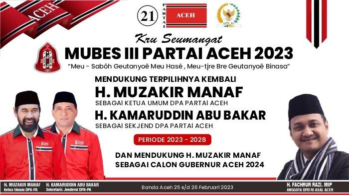 Kru Seumangat Mubes III Partai Aceh 2023 - Serambinews.com