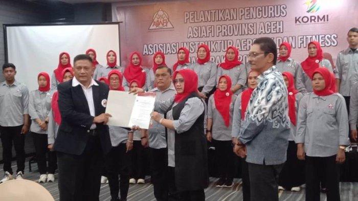 Sri Maulina Ketua Asosiasi Instruktur Aerobik dan Fitnes Indonesia Aceh ...