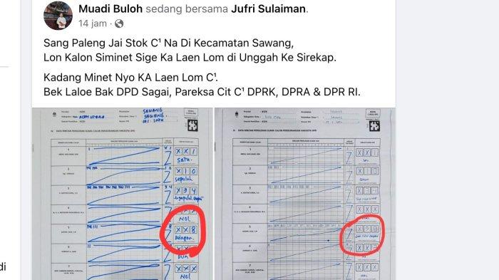 Data C-Hasil Untuk DPD dan DPR RI di Sawang Kabupaten Aceh Utara ...