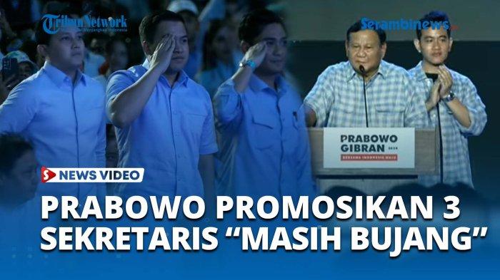 VIDEO Prabowo Promosikan 3 Sekretarisnya saat PIDATO KEMENANGAN, 'Yang ...