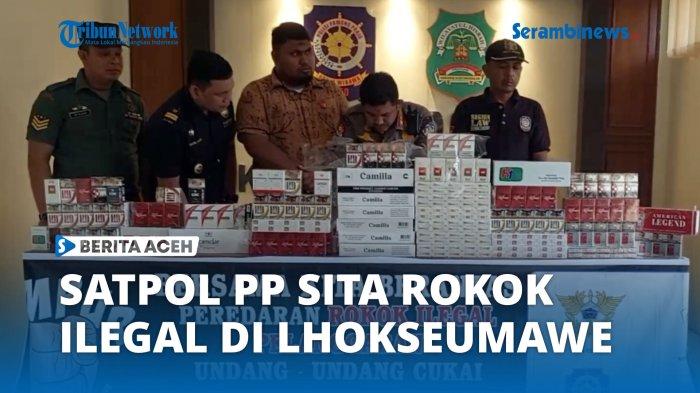 VIDEO - Satpol PP dan Bea Cukai Sita Ribuan Batang Rokok Ilegal di Lhokseumawe - Serambinews.com