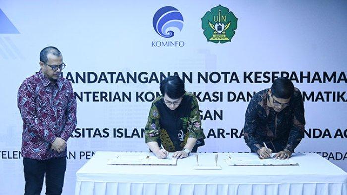 UIN Ar-Raniry-Kominfo Kerja Sama Bidang Digital - Serambinews.com