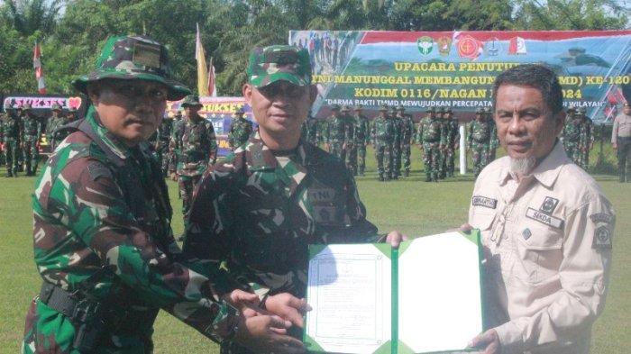 Kasdam IM Tutup TMMD di Nagan Raya, Juga Digelar Pasar Murah, Pengobatan Massal & Penyerahan ...