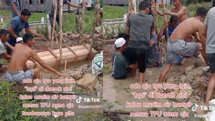 Viral Jenazah Dikubur Warga ke Lubang Kuburan Penuh Air, Perjuangan Penggali TPA Jadi Sorotan ...