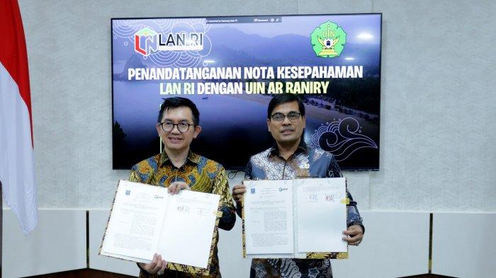 UIN Ar-Raniry dan LAN RI Teken MoU, Terkait Pengembangan Sumber Daya Manusia - Serambinews.com
