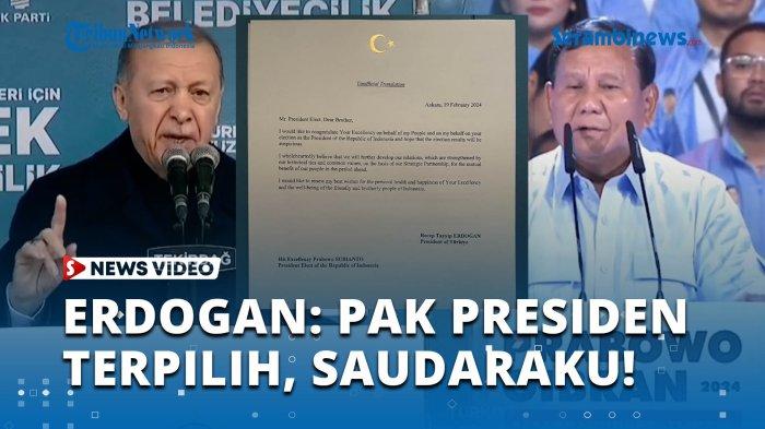VIDEO - Ucapan Selamat ke Prabowo dari Presiden Erdogan: Pak Presiden Terpilih, Saudaraku ...