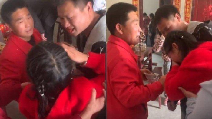 Viral Gadis Belia Dipaksa Nikah Dengan Pria Tua Ekpresinya Saat Pesta