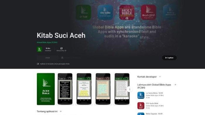 Heboh, Ada Aplikasi Kitab Suci Aceh di Google Play Store, Begini Kata Kadis Syariat Islam ...