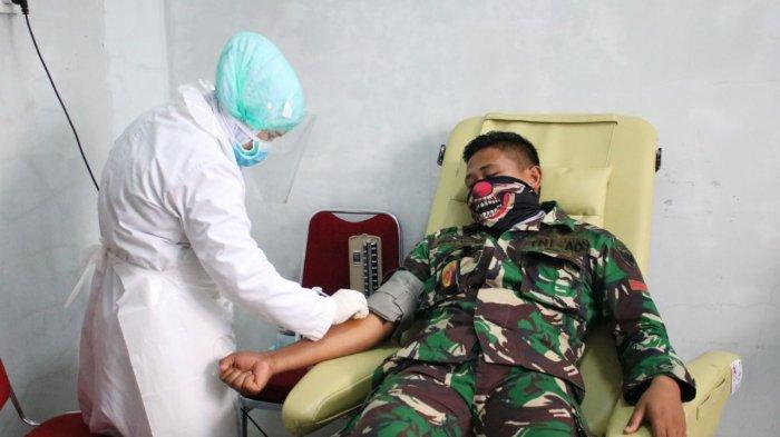Personel TNI dari Yonif 116 GS Sumbang Darah Guna Antisipasi Kekurangan Darah Akibat Covid-19 ...
