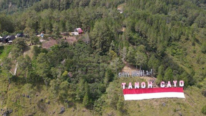 Bendera Merah Putih Raksasa Berkibar di Puncak Bur Gayo, Bupati Bangga ...