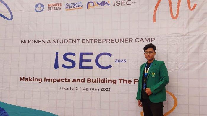 Muhammad Qusay Assyarief Wakili Unimal dalam Program P2MW di acara ISEC 2023 - Serambinews.com