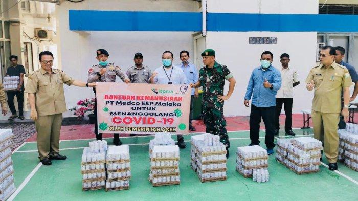 BPMA dan MEDCO E&P MALAKA Salurkan Bantuan untuk Tim Penanganan Covid-19 - Serambinews.com