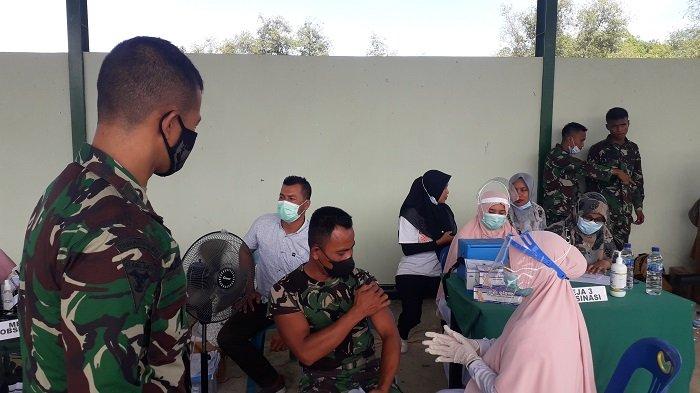 Prajurit Kompi A Yonif 116/GS di Nagan Raya Jalani Vaksin Dosis II - Serambinews.com