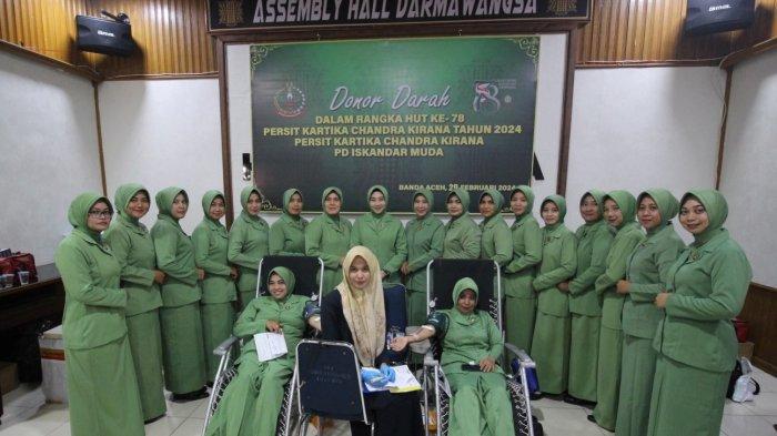 Donor Darah HUT Persit Ke-78, Kodim 0101/BS Berhasil Kumpulkan Darah 220 Kantong - Serambinews.com