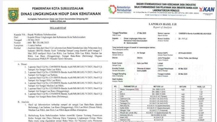 BREAKING NEWS - Hasil Uji Lab Air Sungai Lae Batu-Batu Tak Tercemar ...