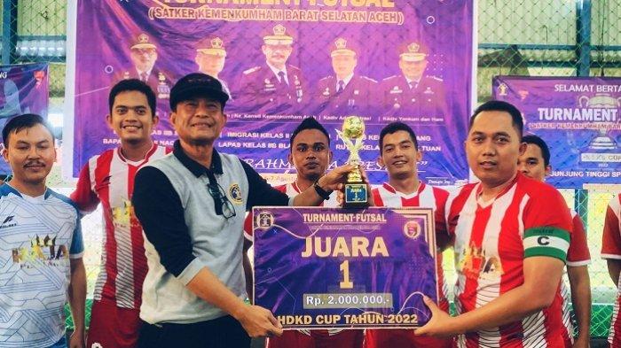 Lapas Meulaboh Juarai Turnamen Futsal HDKD Cup, Kalahkan Rutan Tapaktuan di Final - Serambinews.com