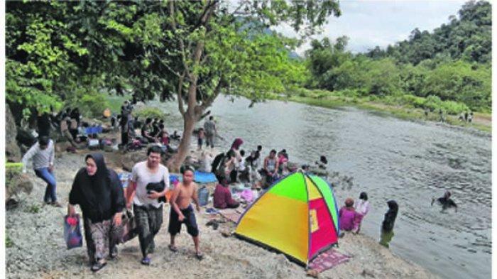Obyek Wisata Alam Leupung Ramai Pengunjung - Serambinews.com