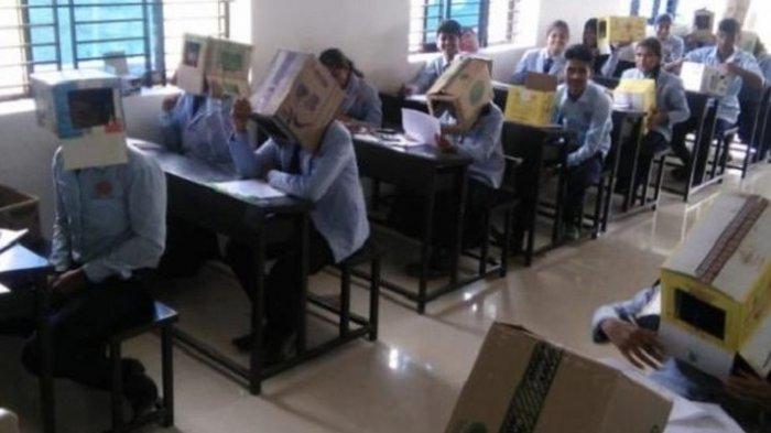 Murid Sekolah Ini Pakai Kardus di Kepala Saat Ujian, Supaya Tak ...