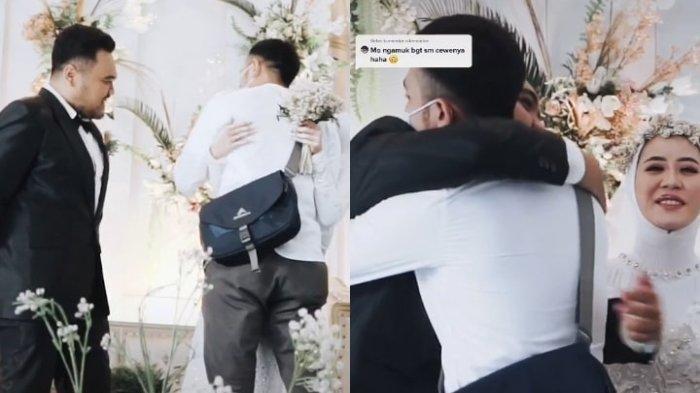 Viral Pengantin Pria Tersenyum Lihat Istri Dipeluk Mantan Pacar Di