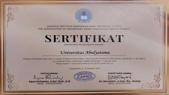 Unaya Raih Penghargaan Peringkat Satu dari AIPNI - Serambinews.com