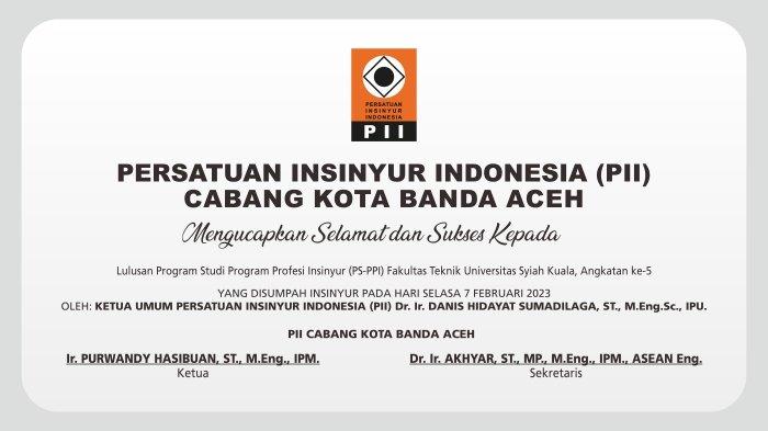 Ucapan Selamat kepada Lulusan Program Studi PII Fakultas Teknik USK Angkatan ke 5 - Serambinews.com