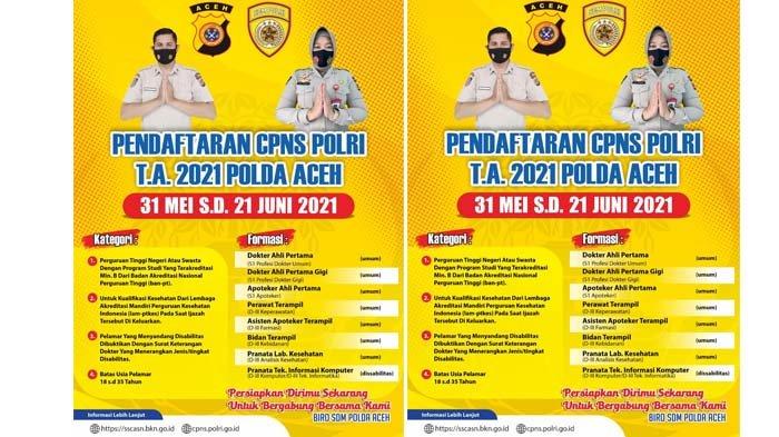 Polda Aceh Buka Pendaftaran CPNS Polri 2021, Ini Formasi yang Diterima - Serambinews.com
