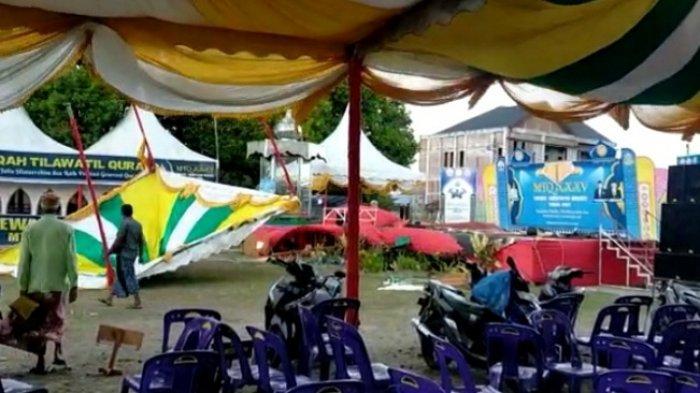 Tenda di Mimbar Utama MTQ Bireuen Dihempas Angin Kencang, Lomba Tilawah ...