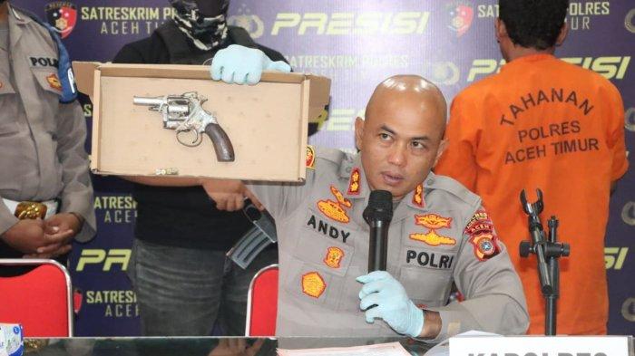Polres Aceh Timur Amankan Pelaku Pengancaman Gunakan Senjata Api - Serambinews.com