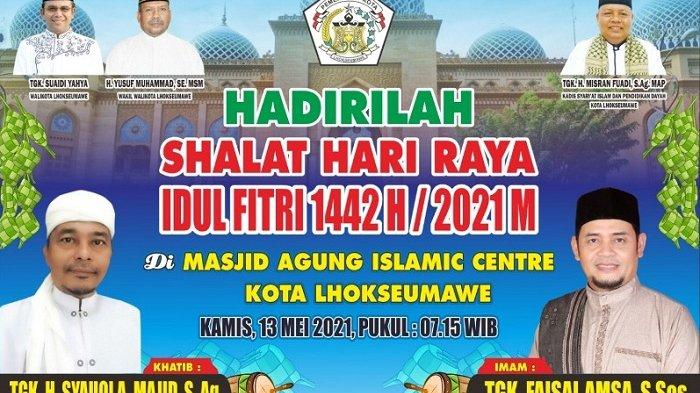 Ini Khatib dan Imam Shalat Idul Fitri di Masjid Agung Islamic Center ...