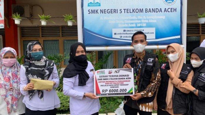 Siswa dan Guru SMKN 5 Telkom Banda Aceh Sumbang Rp 6 Juta untuk Palestina, Diserahkan via ACT ...
