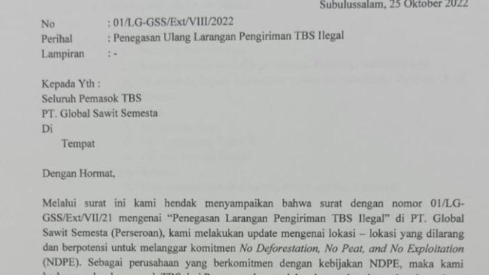 PT GSS Tegaskan Stop Pembelian TBS Ilegal Kawasan KEL, Ini Penyebabnya ...