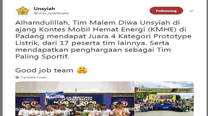 Shell Eco Marathon Indonesia 2022, Mobil Listrik USK Raih Peringkat ...