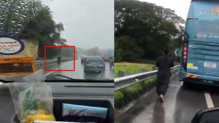 VIRAL Pria Berjubah Ditinggal Bus setelah Isi BBM, Kejar dalam Keadaan ...