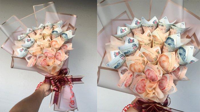 Rayakan Hari Pernikahan, Pria Ini Beri Hadiah Buket Uang Untuk Istrinya ...