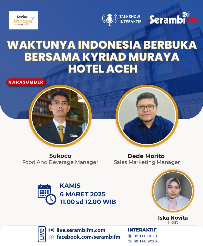 Berita Foto Talkshow "Waktunya Indonesia Berbuka Bersama Kyriad Muraya Hotel Aceh" - Serambinews.com
