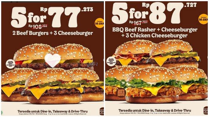Promo Burger King: Lebih Rame Lebih Seru, Beli 5 Burger Harga Mulai Rp ...