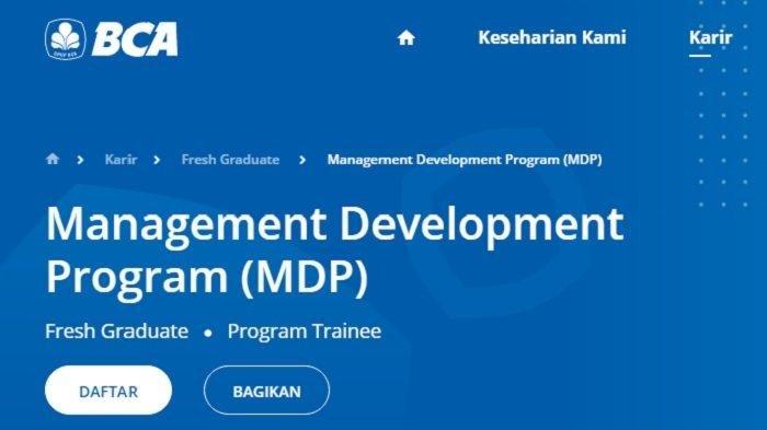 Cek Loker Bank BCA Management Development Program Penempatan Seluruh ...