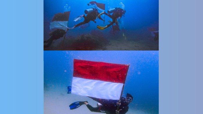 Barracuda Diving Club Kibarkan Bendera di Bawah Laut Banda Dalam Laut, Peringati HUT ke-79 RI ...