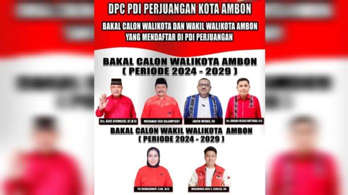 2 Kader Usulan DPC PDI Perjuangan Ambon Maju Calon Wawali Tak Masuk ...