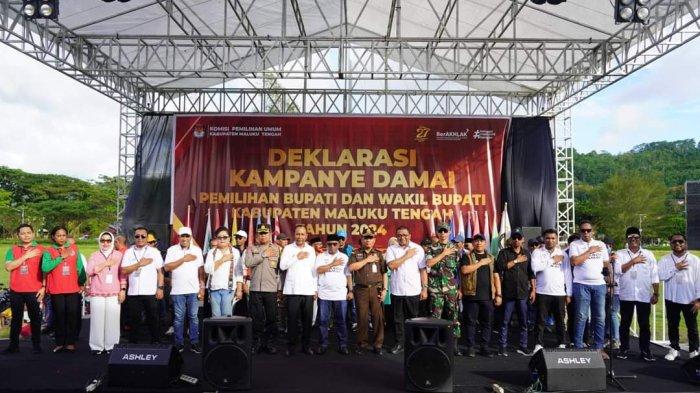 Empat Paslon Bupati dan Wakil Bupati Maluku Tengah Deklarasi Kampanye Damai - Tribunambon.com