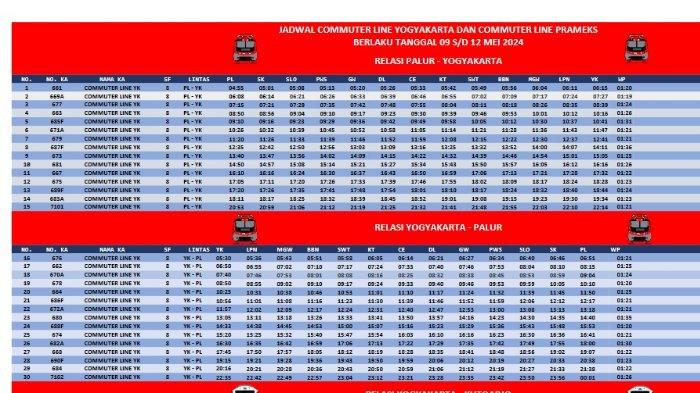 Jadwal KRL Solo - JOGJA 9 sampai 12 Mei 2024, Catat Ada 15 Kali Keberangkatan - Tribunambon.com